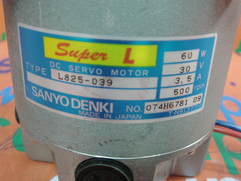 SANYO DC SERVO MOTOR L825-039 - 裕益科技自動化設備可程式編碼器PLC分散式控制系統DCS
